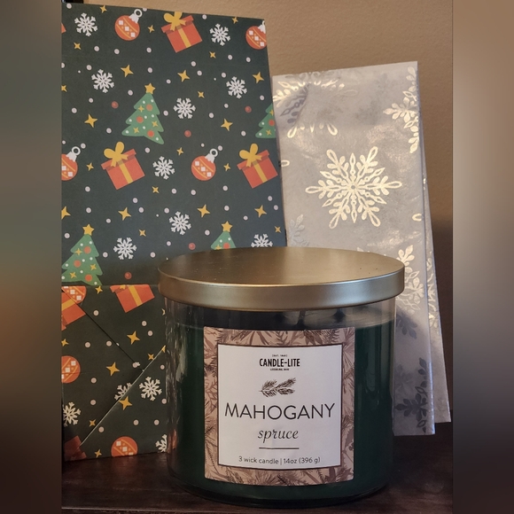 CANDLE LITE | Accents | Candle Lite 3 Wick Candle Mahogany Spruce ...